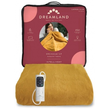 Deluxe Large Super Soft Electric Heated Throw - Mustard