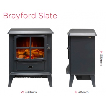 Dimplex Brayford Optiflame Electric Stove - Slate Grey