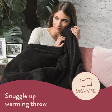 Dreamland Black Snuggle Up Warming Throw Electric Blanket