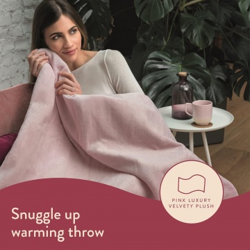 Dreamland Pink Snuggle Up Warming Throw Electric Blanket