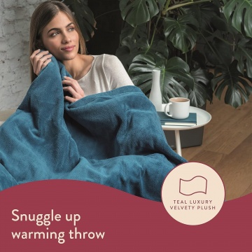 Dreamland Teal Snuggle Up Warming Throw Electric Blanket