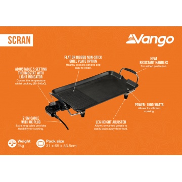 Vango Scran 1500W Electric Cooking Hot Plate
